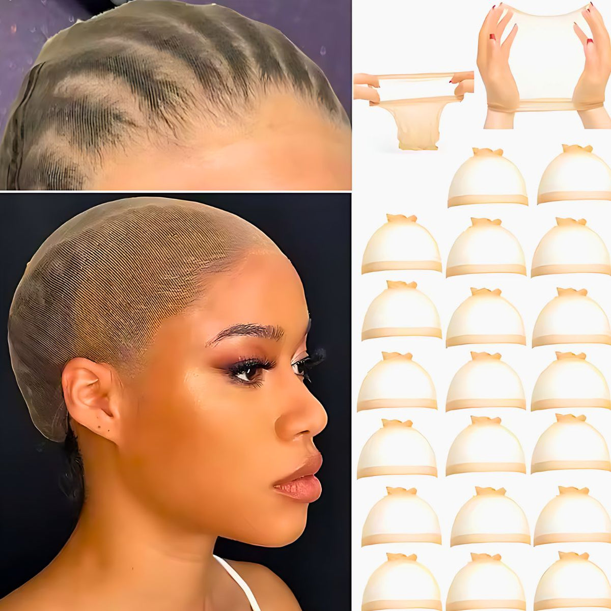 Real Skin Invincible HD Stocking Wig Cap Ultra Thin Breathable Cap For ...